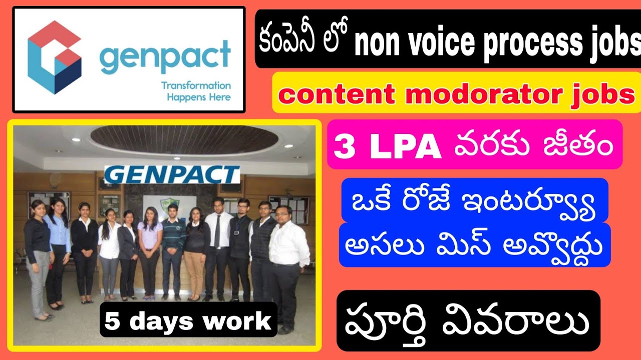 genpact company content modorator jobs || Hydrabad genpact company jobs ...