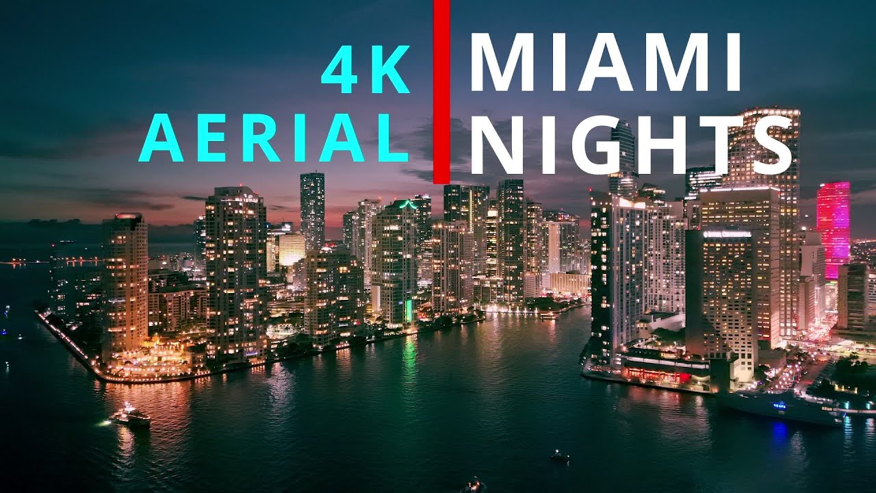 Amazing Miami’s Nights 4K -Relaxing Music- Aerial View - YouTube
