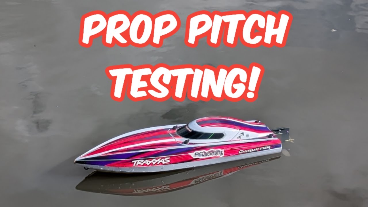 Testing more pitch vs High rake props on our Traxxas Disruptor - YouTube