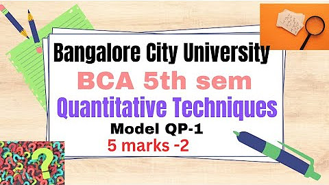 BCA 5th sem Quantitative Techniques - YouTube