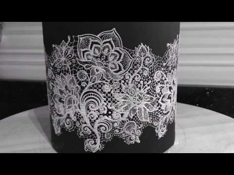 How to use mesh stencil on cake, mesh stencil tutorial, lace stencil tutorial