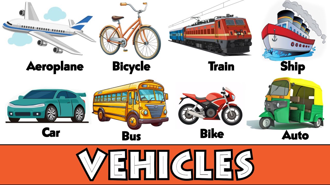 Learn Vehicle Names | Types of Vehicles in English I Vehicles ...
