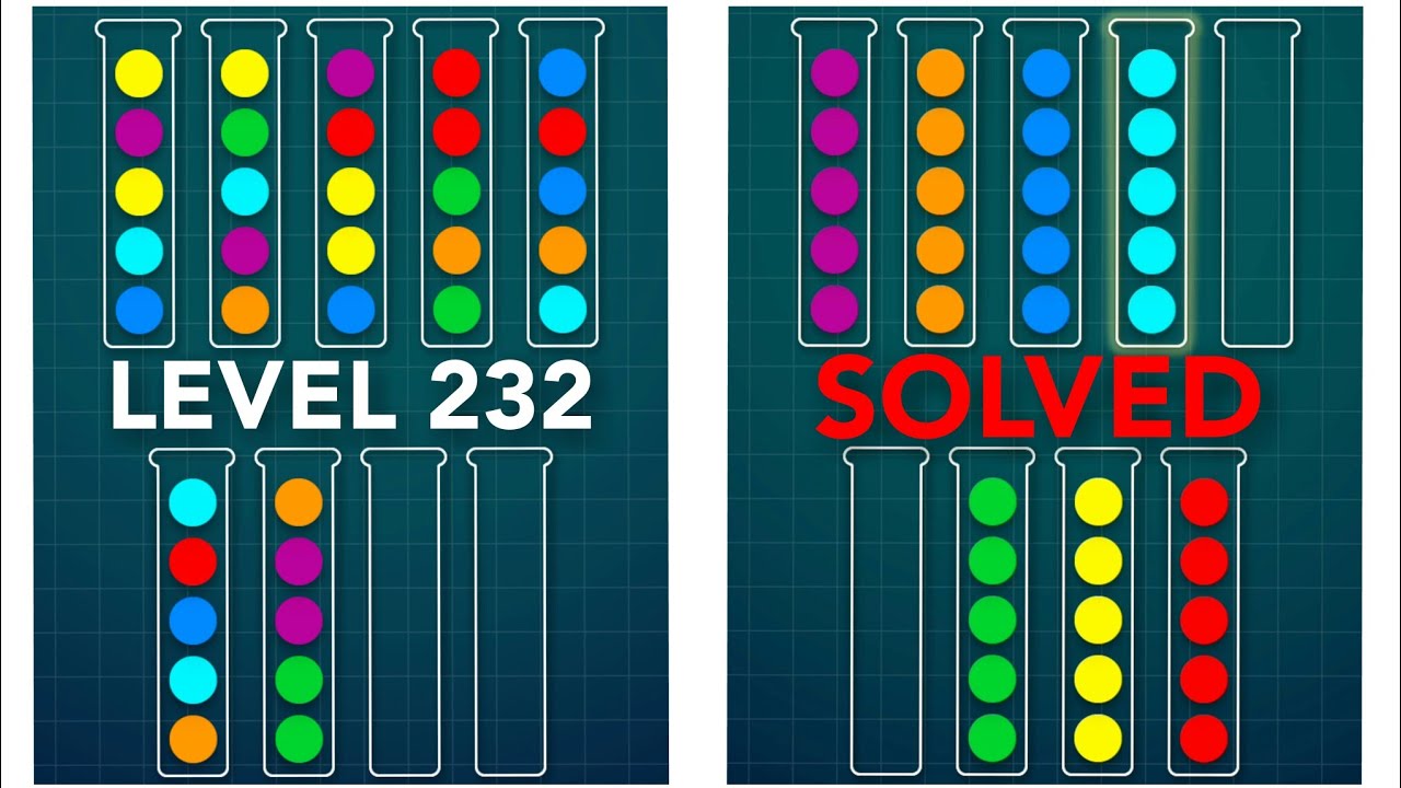 Ball Sort Puzzle Level 232 - Complete - YouTube