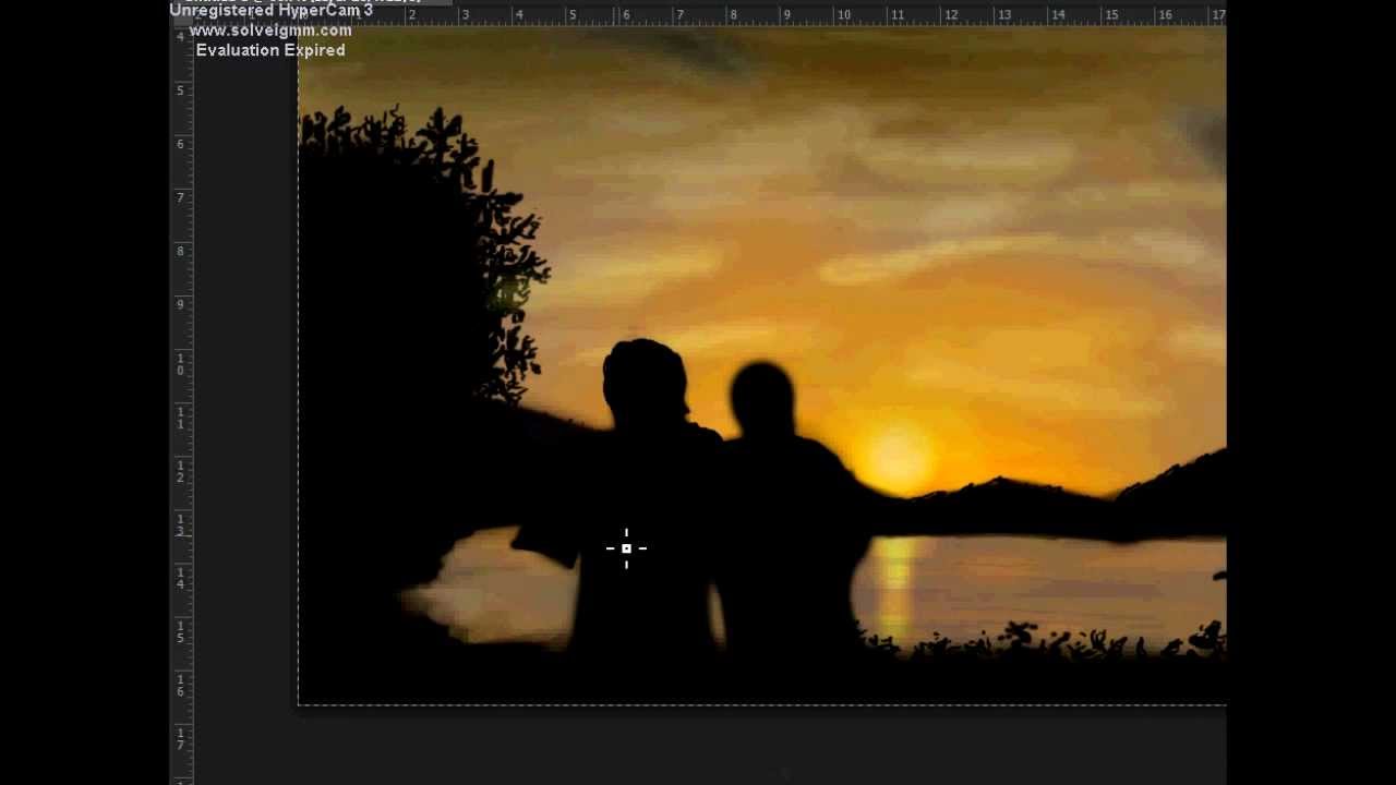 Speed Drawing sunset couple by Night creativity - YouTube