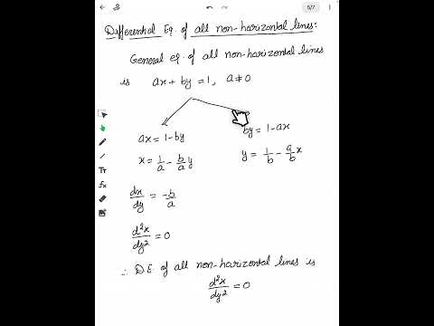 Differential Equations of all non vertical & non horizontal lines - YouTube