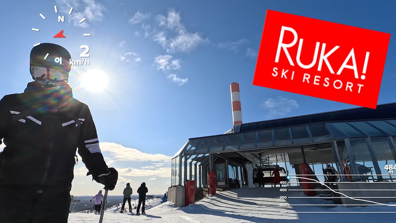 [4K] Ruka Ski Resort, Kuusamo, Finland 5.4.2025 black piste number 4 ...