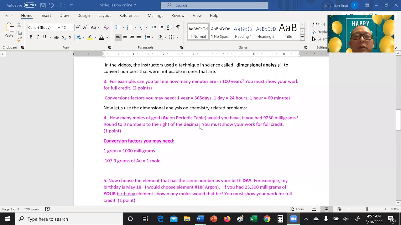 Moles And Dimensional Analysis Online Lesson YouTube moles-and-dimensional-analysis-online-lesson-youtube