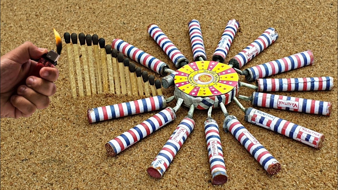 Match Chain Reaction amazing fire Domino by fireworks experiment - YouTube