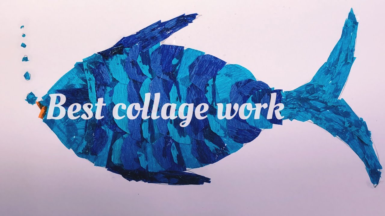 How to make collage art | fish art | art work - YouTube