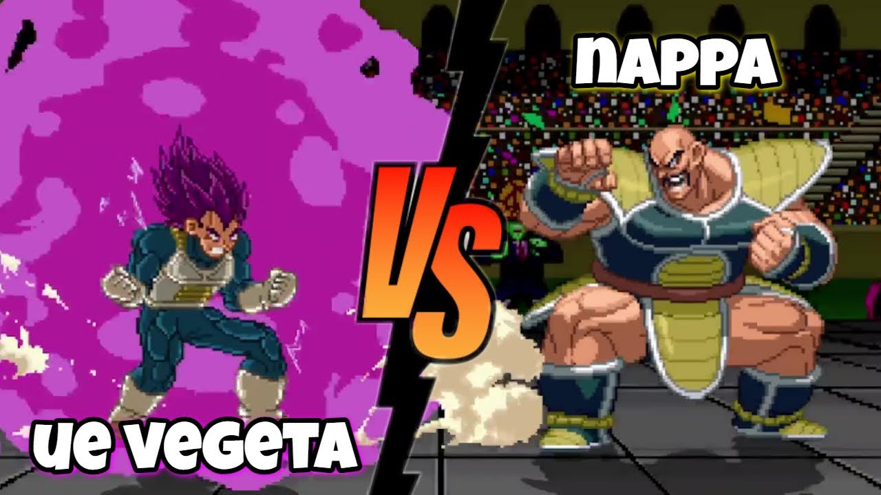 Ultra Ego Vegeta Vs Nappa dragon ball fights / mugen - YouTube