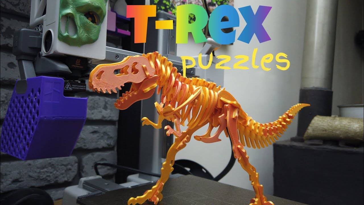 3D printed Dinosaur T-Rex puzzles. Timelapse. Bambu lab A1... - YouTube