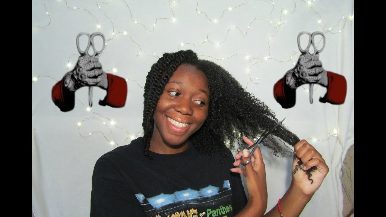 Hair How-To: EASY Way to Trim Your Own Ends for Natural Hair - YouTube