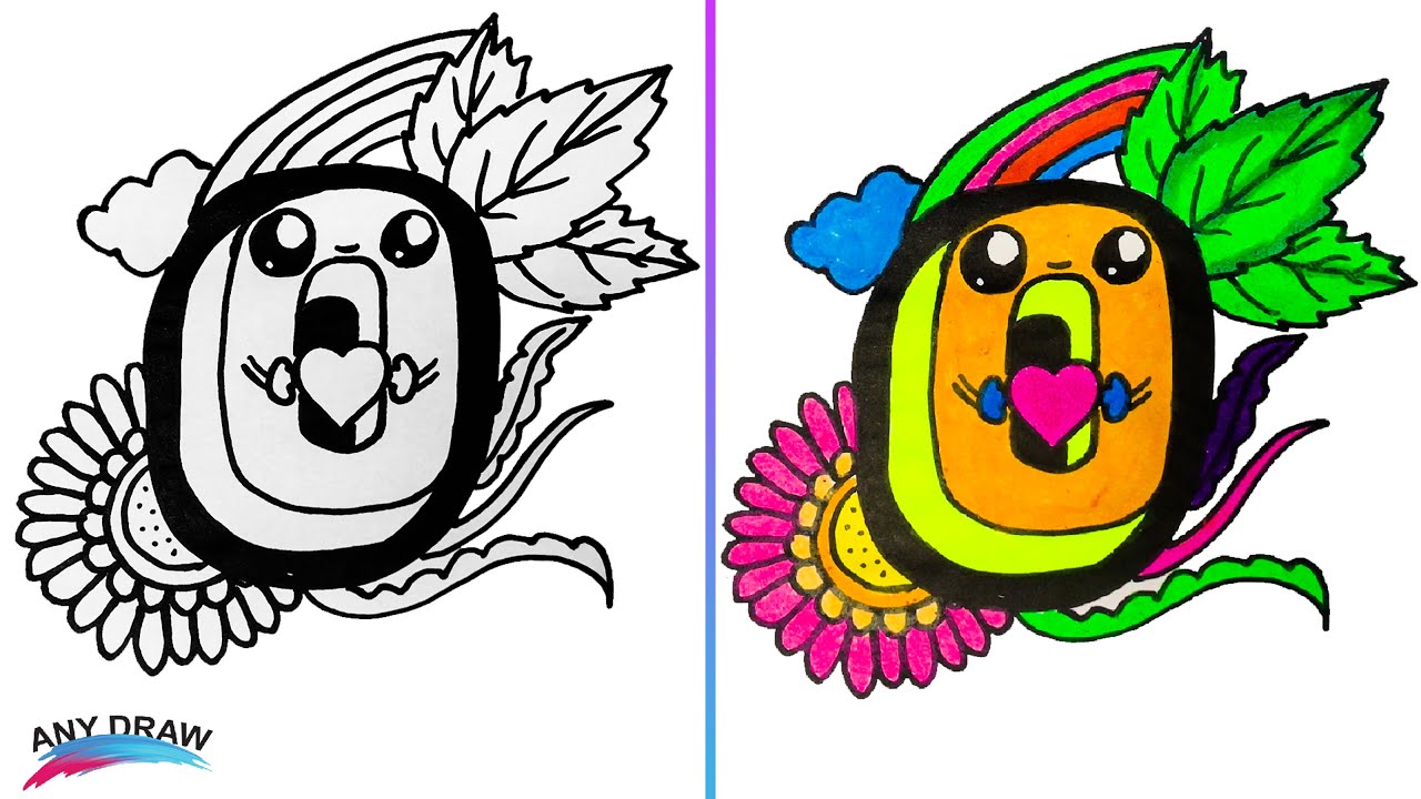 How to draw a Number 0 | Easy drawings - YouTube