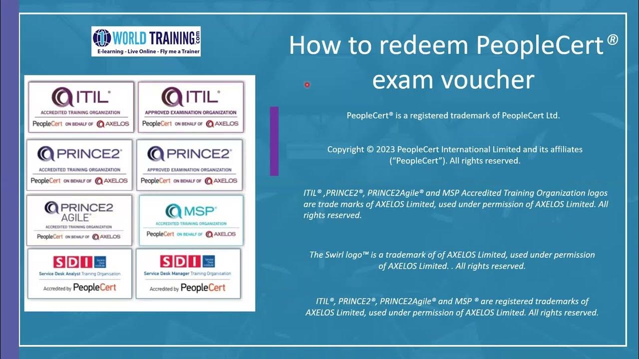 How to Redeem PeopleCert Exam Voucher | Peoplecert | Redeem Exam Voucher | 1WorldTraining ...