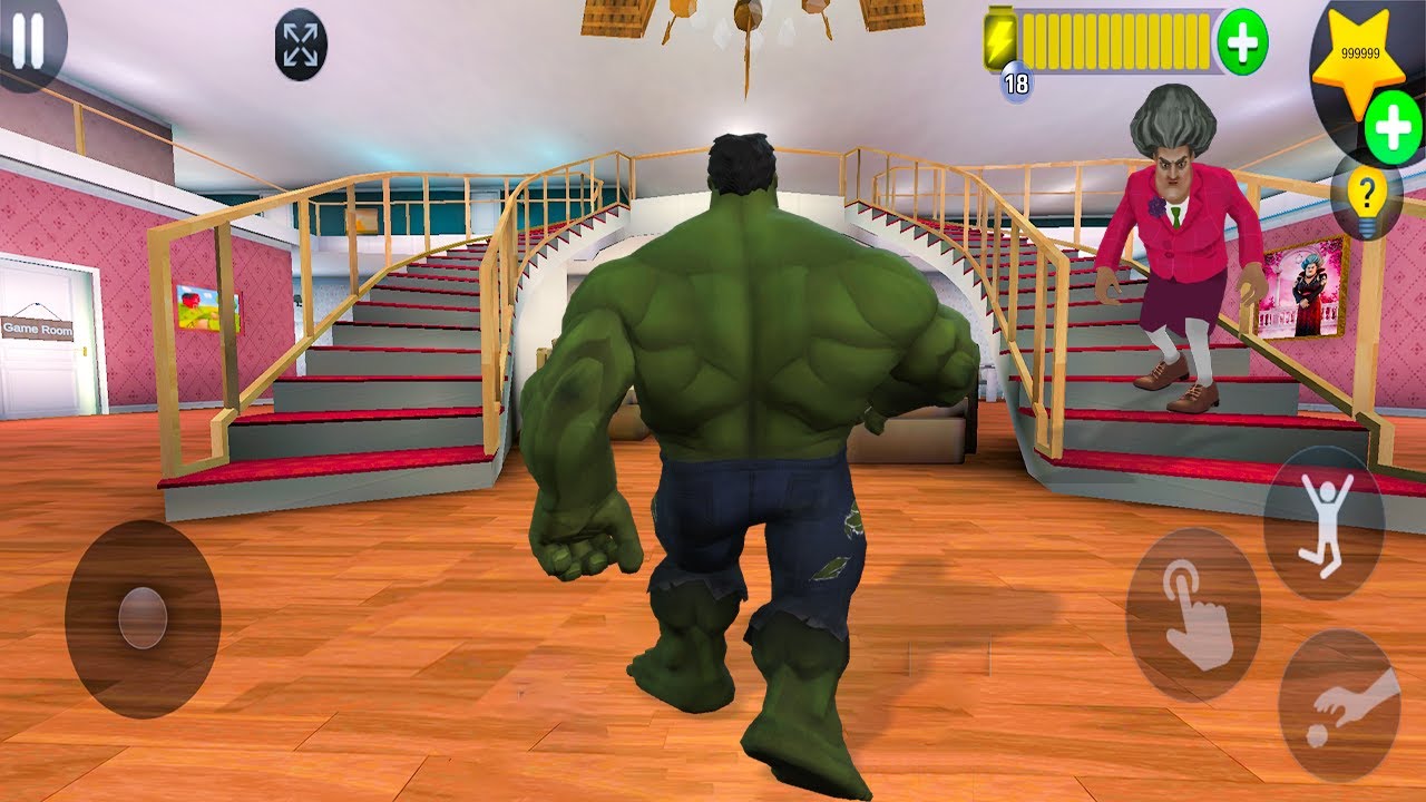 Hulk Funny Trolls on Miss T in Scary Teacher House - YouTube