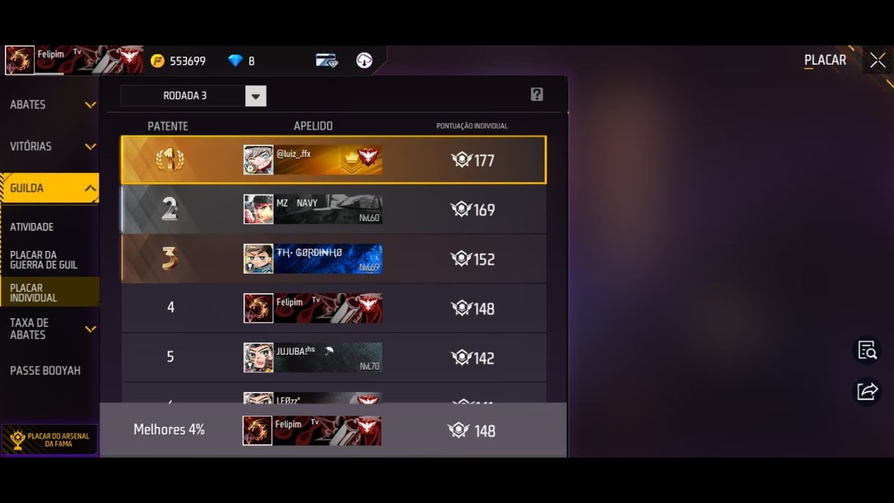 3 RODADA GUERRA DE GUILDA ☠️ COMO EQUIPAR TÍTULO DE GUILDA🔥COLOCAÇÃO 3 ...