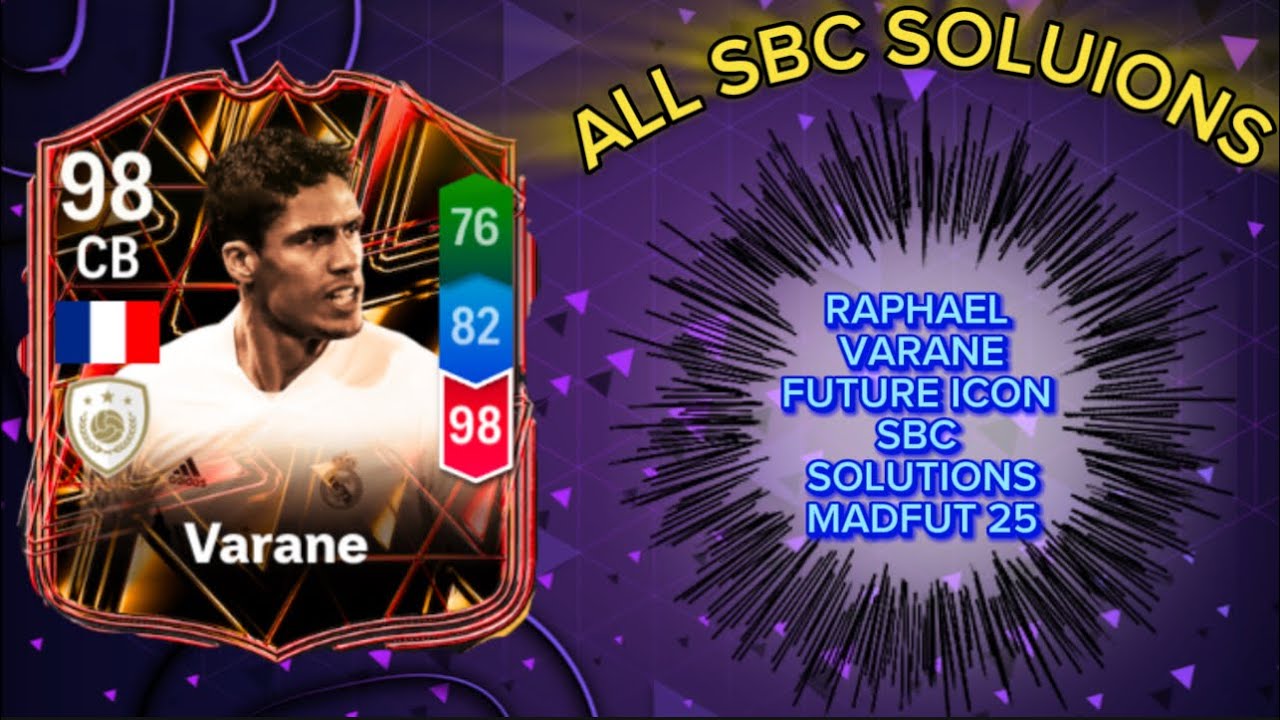 VARANE 98 RATED FUTURE ICON | ALL 18 MADFUT SOLUTIONS | MADFUT SBC ...
