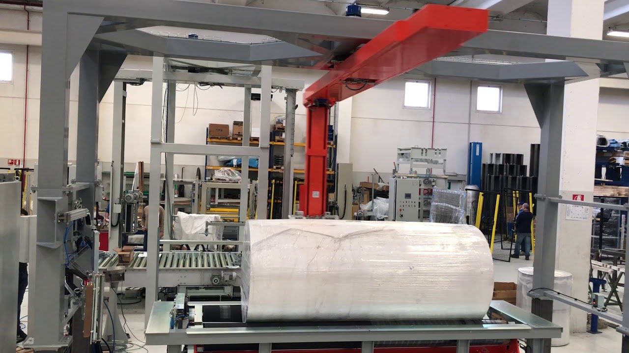 "Cocoon" Stretch Wrapping of Large Rolls - YouTube
