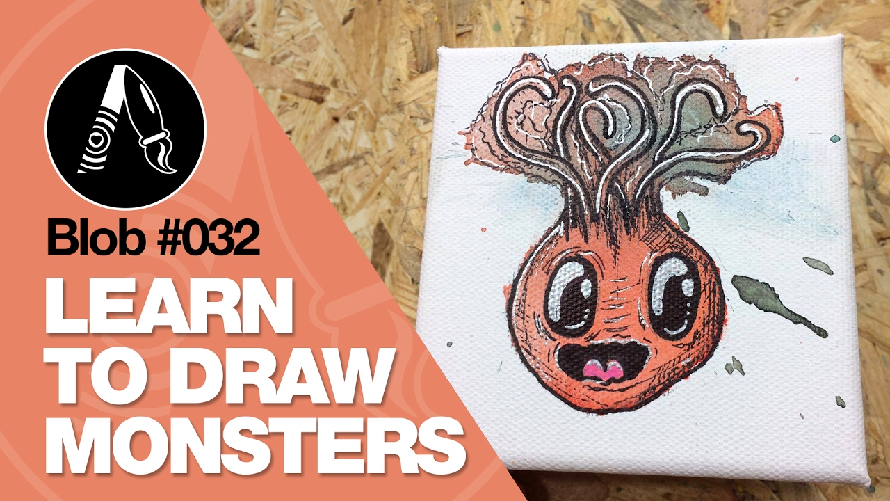 Blob 032 // How to draw monsters // Worlds Tiny Canvas Monsters - YouTube