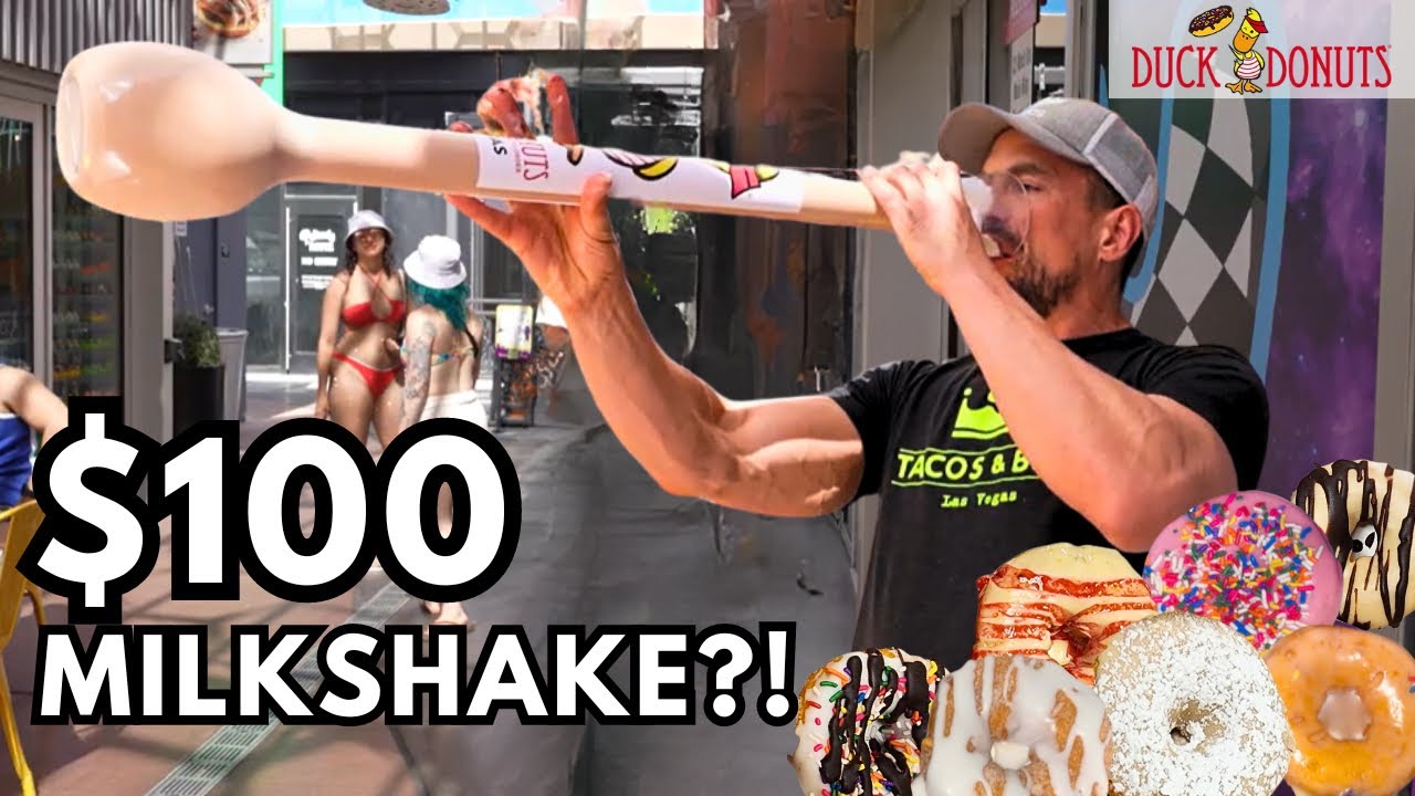 DUCK DONUTS $100 MILKSHAKE CHALLENGE LAS VEGAS! New Record... - YouTube