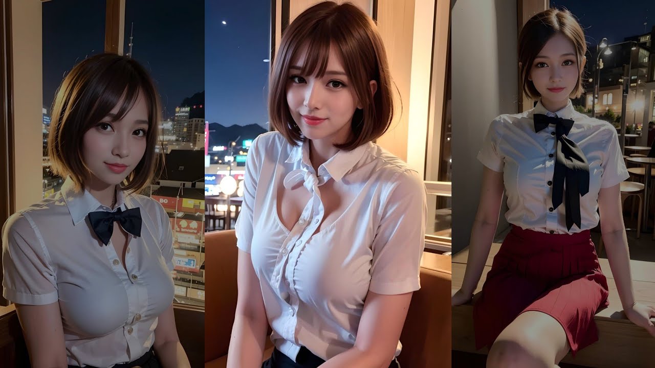 4K LookBook. Girls Waitresses. AI Art. #3 - YouTube
