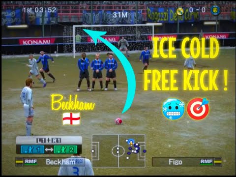 🥶 ICE COLD FREE KICK - BECKHAM ⚡ | REAL MADRID | PES 6