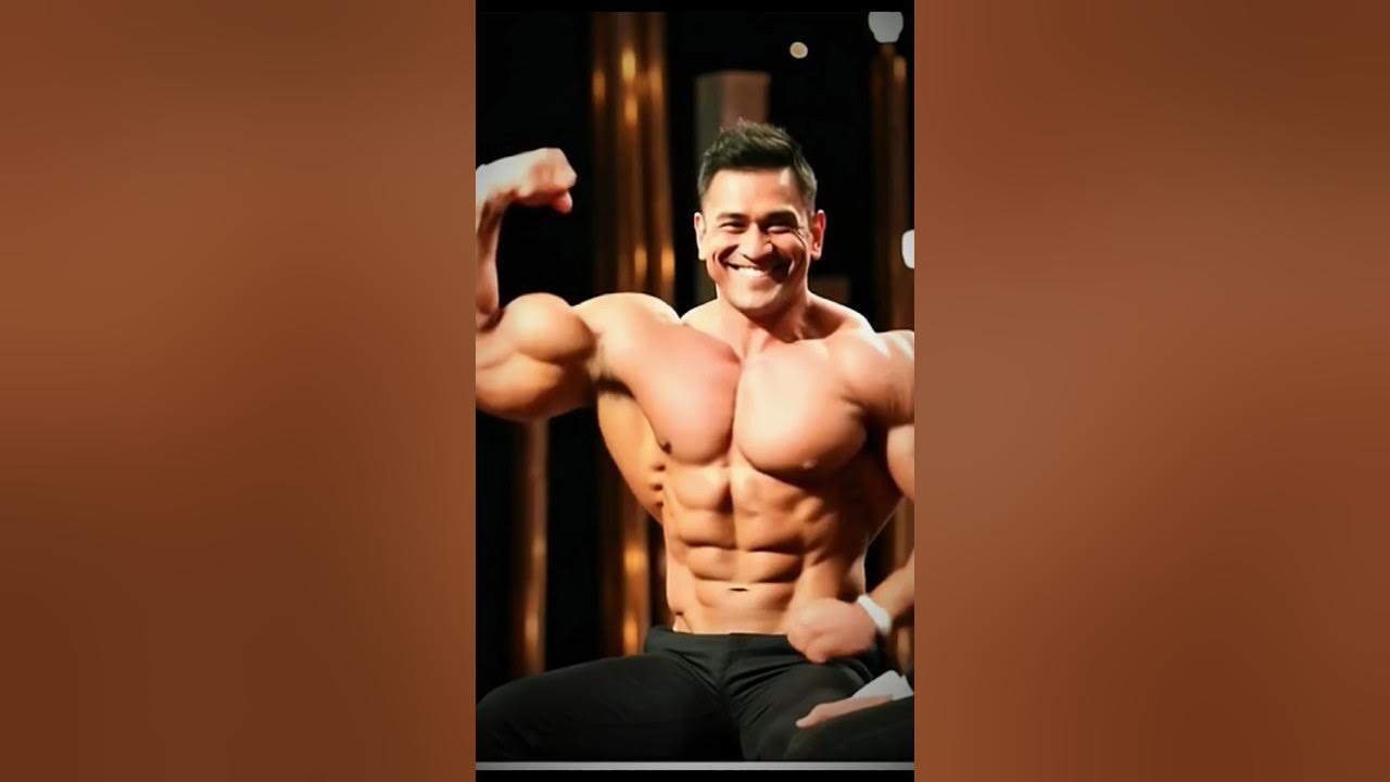 Dhoni bodybuilding 💪🏻☠️ #tranding #bodybuilding #dhoni #shorts #viralvideo #edit #attitude # ...