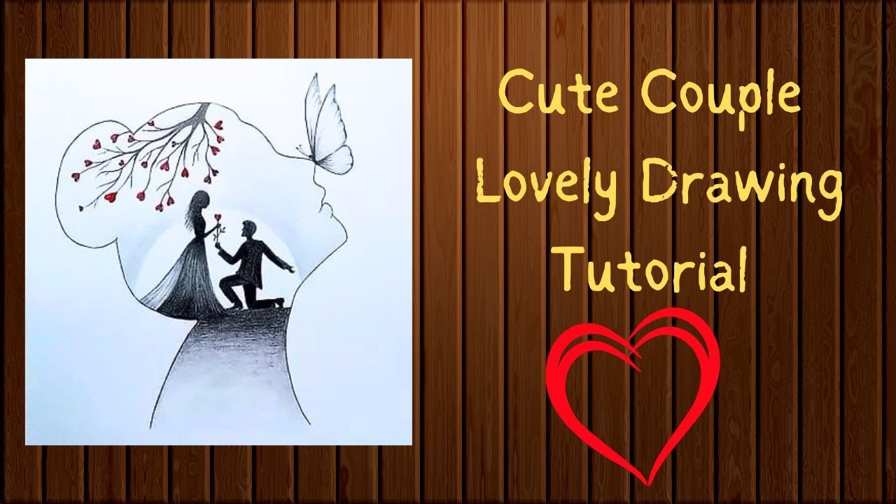 Cute Couple Lovely Drawing Tutorial - Valentine's day Special - Love ...