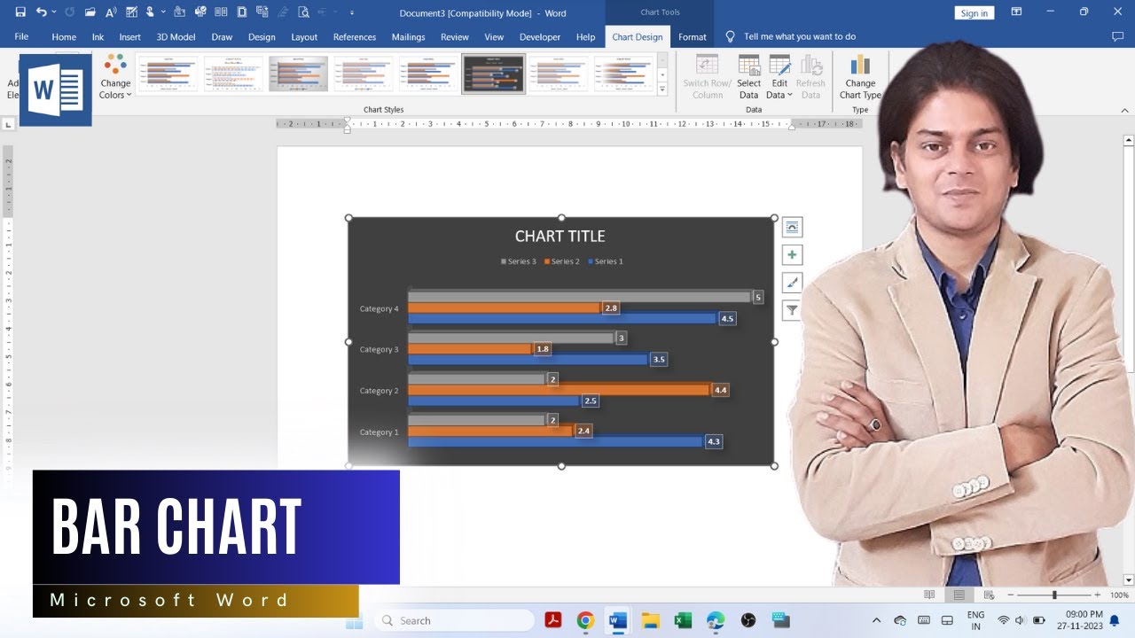 How Do I Insert Bar Chart In Microsoft Word Microsoftwordtutorial