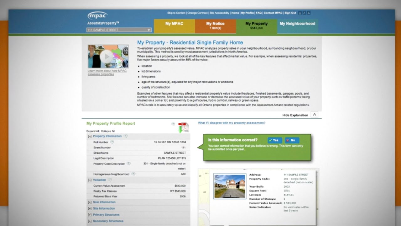 MPAC - AboutMyProperty - My Property - YouTube