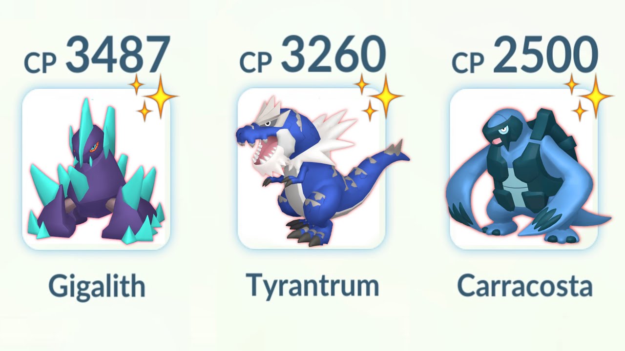 Triple rock shiny: Gigalith, Tyrantrum, Carracosta team in Pokemon GO ...
