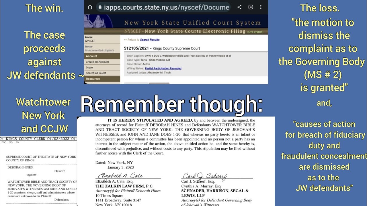 Win and loss in a NY CVA case against Watchtower - YouTube