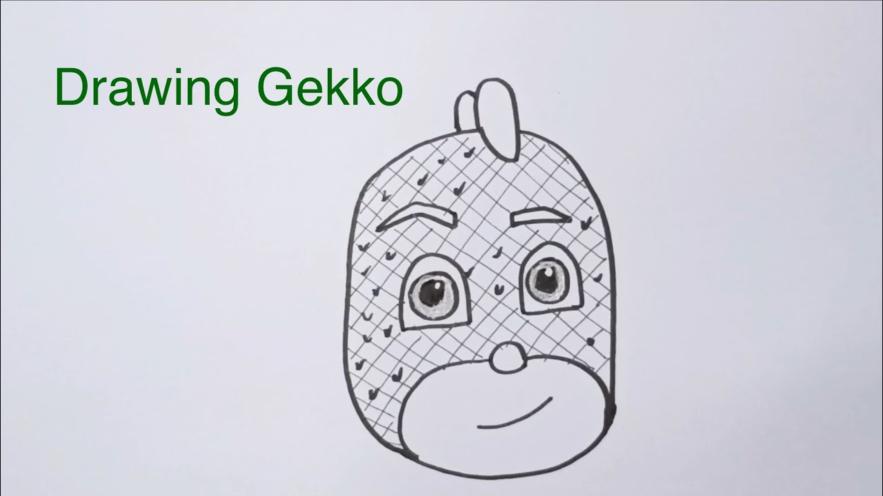 Drawing Gekko(PJ Masks) easy for kids 1/2 - YouTube