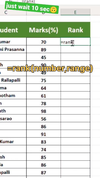 how to find Rank in excel | short and rank function in excel #excel #shorts #viral - YouTube