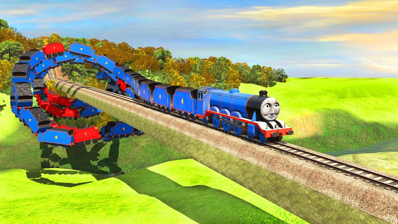 WOW!! Thomas Fly Around Drift Rails | Funny Train | Trainz Railroad Simulator 2019 - YouTube