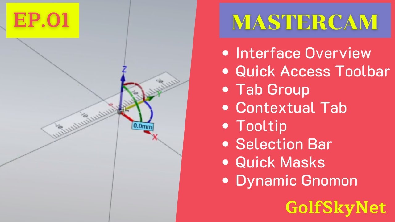 MASTERCAM 2021 - Screen ส่วนประกอบต่างๆ ของหน้าจอ - YouTube