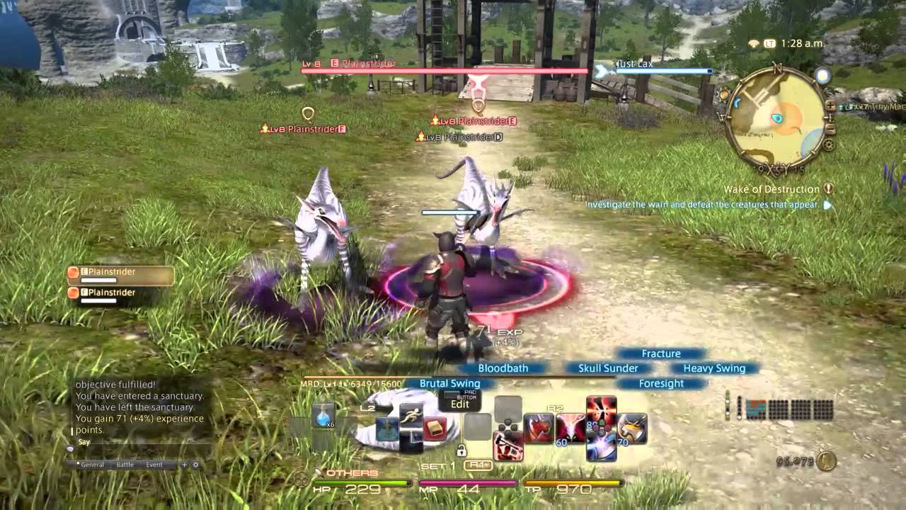 FFXIV- Wake Of Destruction, Marauder lvl 10 Class Quest - YouTube