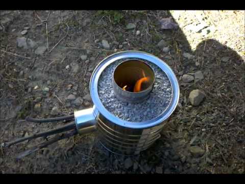 Homemade Rocket Stove Burning Test. Using My DIY Rocket Stove - YouTube