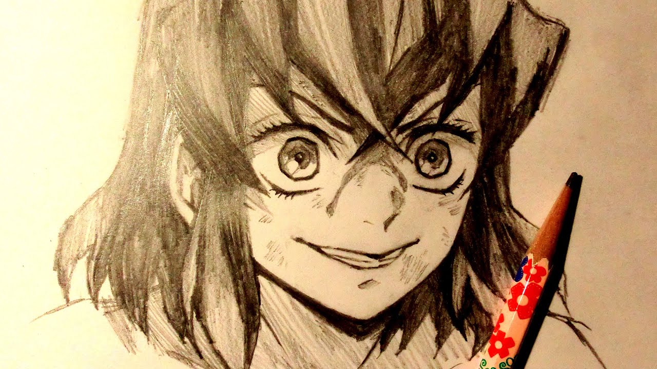 ASMR | Pencil Drawing 197 | Inosuke (Request) - YouTube