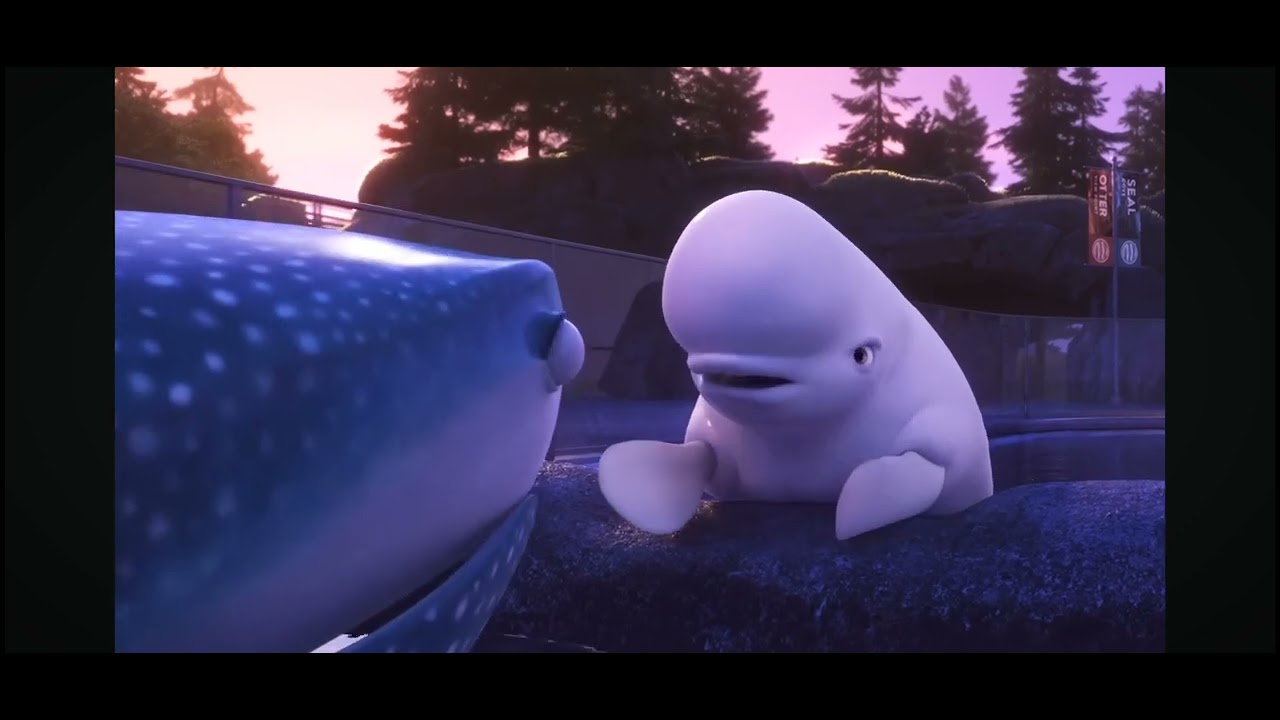 Finding Dory: Destiny jumps over a wall - YouTube