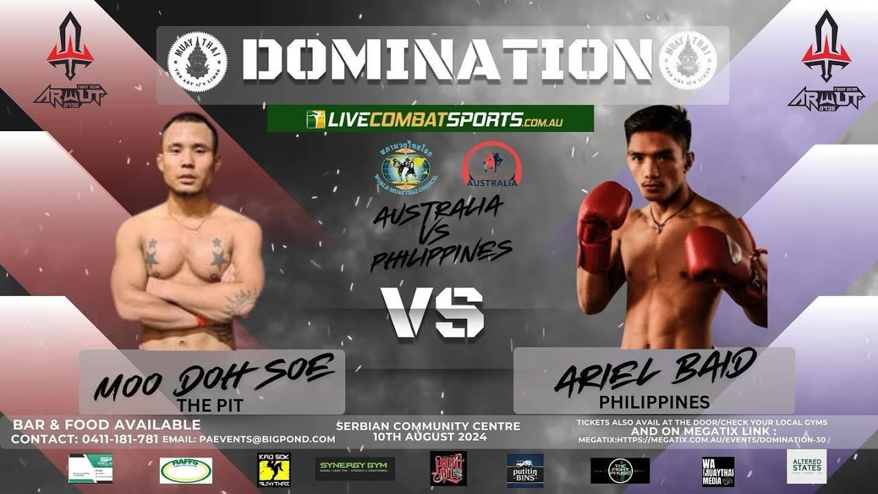 Moo Doh Soe Vs Ariel Baid - Domination Muay Thai 30 - YouTube