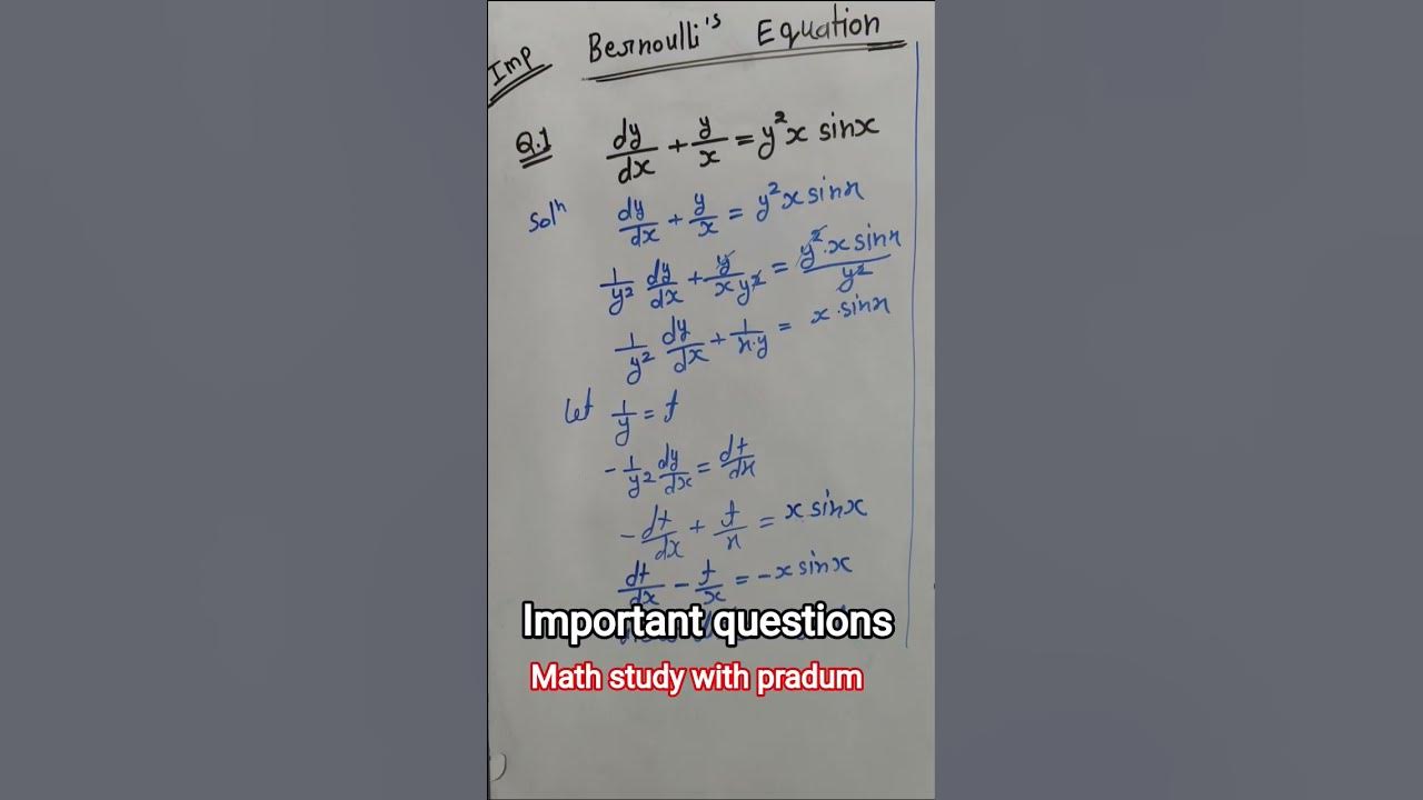 dy-dx-y-x-y-xsinx-differentialequations-shortfeed-viralshorts-youtube