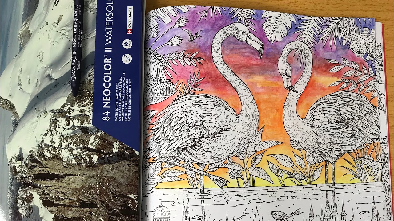 How I colour my backgrounds | Neocolor II | ADULT COLOURING - YouTube