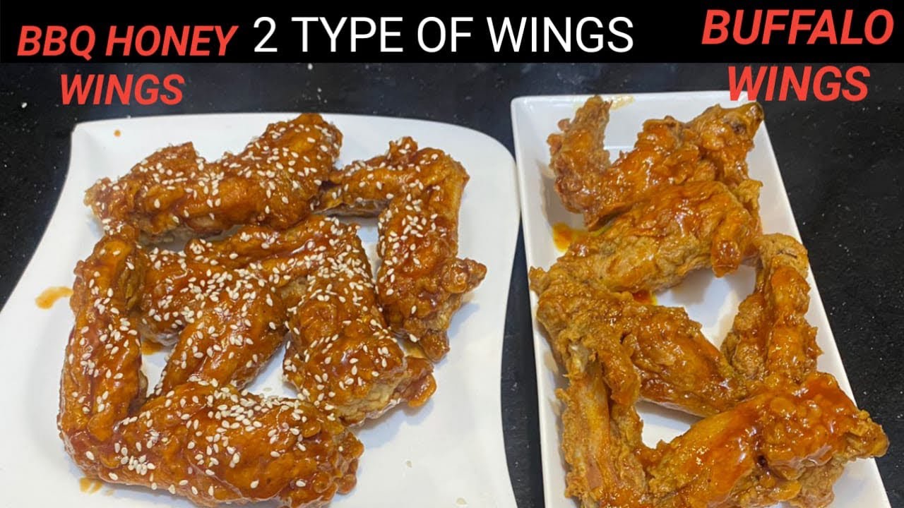 2 types of wing Bbq honey wings | buffalo chicken wings | how to make ...