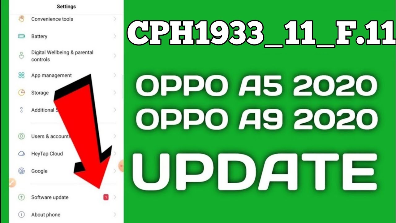 Oppo A5 2020 New Update - CPH1933_11_F.11 - YouTube