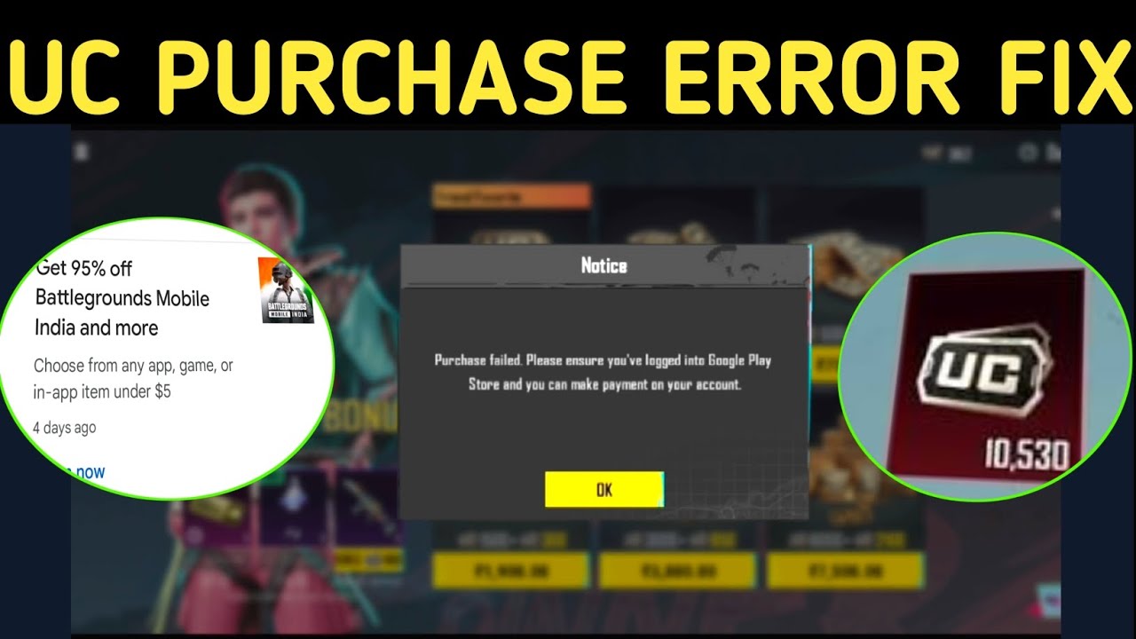 UC PURCHASE Country Error Fix , UC PURCHASE ERROR Problem Fix | BGMI UC ...