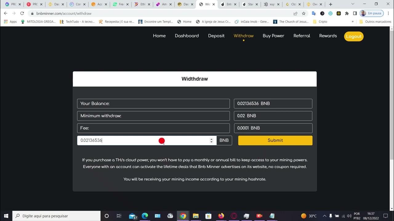PROVA DE PAGAMAMENTO BNB MINNER - YouTube