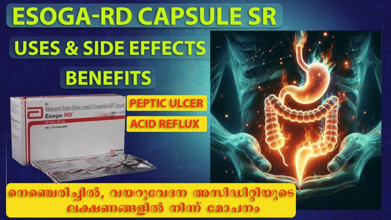 Esoga-RD Capsule SR | Peptic ulcer | Acid reflux #malayalam #benefits # ...