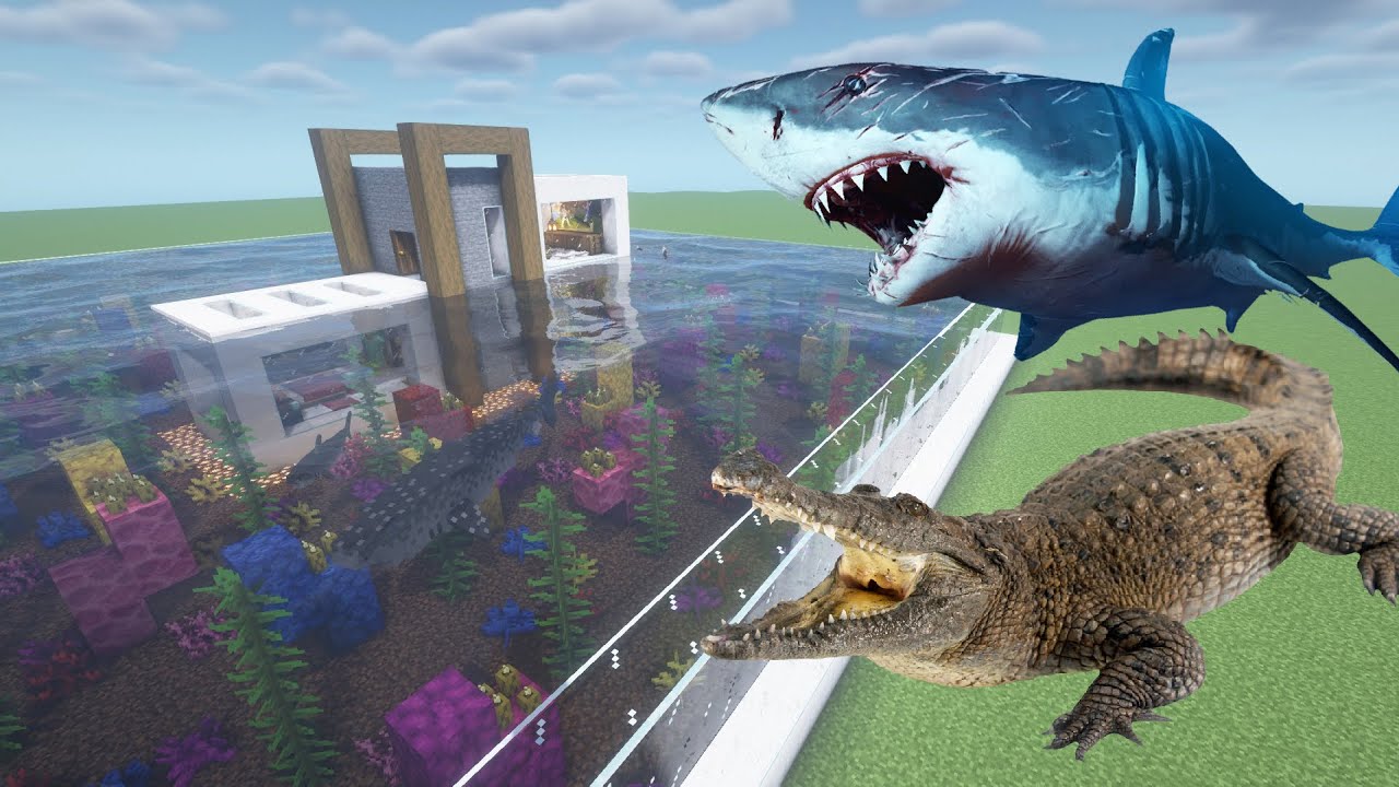 How To Make a Crocodile and Shark Farm in Minecraft PE - YouTube