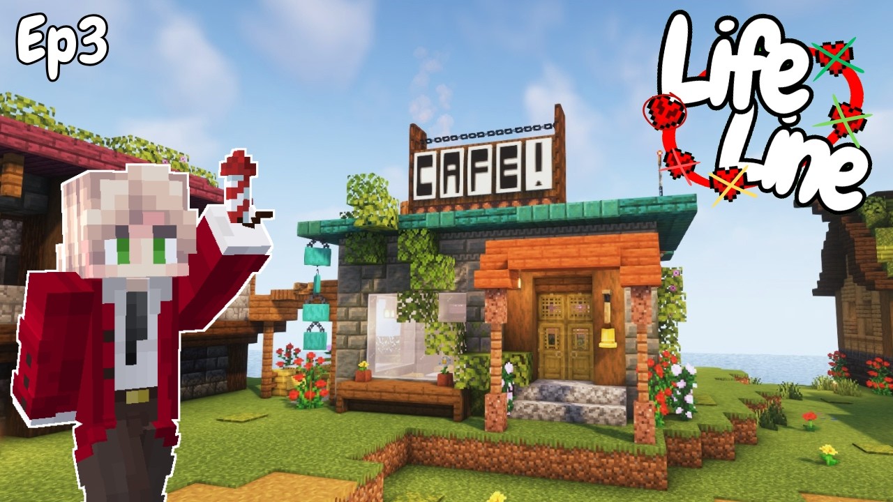 Cafe With All The Food In Minecraft (Lifeline SMP) - YouTube